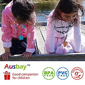 Ausbay Sensory Chew Necklaces, Silicone Shark Tooth Pendant Chewable Jewelry for Boys, Girls, Kids, Adults with Anxiety, SPD, ADHD, Teething, Autism, and Oral Motor Needs(3 Pack)