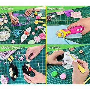 Self Healing Cutting Mat 24" x 36" fabric cutting mat Double Sided 5-Ply Craft Cutting Board for sewing,Crafts,Fabric, Quilting, Scrapbooking Projects, Pink/Purple-Shiny Merry