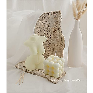Bubble Cube + Human Female Body Candle 3D Women Body Candle Body Shape Beautiful Art Candle Decoration for Wedding Decorative Candle for Bedroom Bathroom Decorations