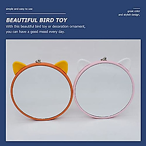 Mipcase Bird Mirror Bird Mirror 2Pcs Bird Mirror Pet Bird Mirror Toy Cage Parrot Cage Toys Swing Fun Play Toy for Parakeet Cockatiel Bird Cages Accessories Parakeet Mirror Bird Toy