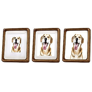 Natural Wood Photo Frames Inspired Tabletop Picture Frame with Mat, Vertical or Horizontal Display (Walnut, 11x14 matted to 5x7/8x10)