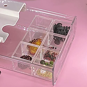 MULIANBOX Drawer Organizer Under Table Makeup Drawer Container Slide Out Self-Adhesive Hide Holder Organizer Tray for Makeup Brush, Kitchen Utensil, Pencil, Jewelry