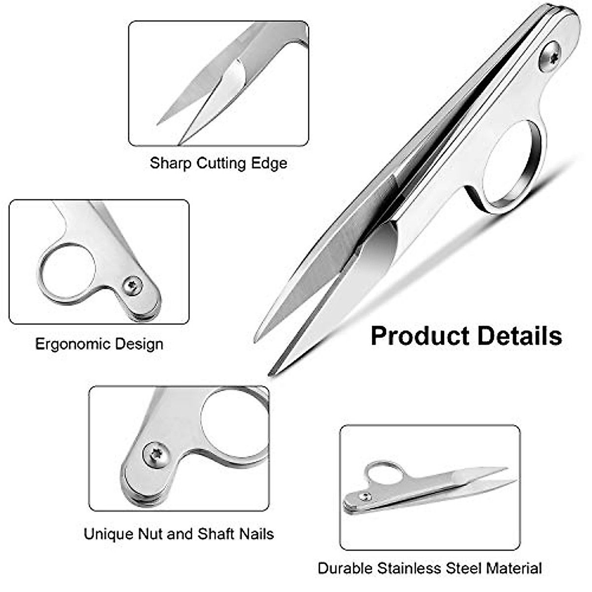 2 Pieces Sewing Scissors Thread Snippers Mini Trimming Nippers Small Embroidery Shears with Protective Rubber Sleeve for Various Materials Fishing Line DIY Sewing Tailoring Dressmaking Crafting