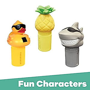 GAME 12301-BB Solar Light-Up Derby Duck Mid-Size Chlorinator Pool Chorine Dispenser, Yellow