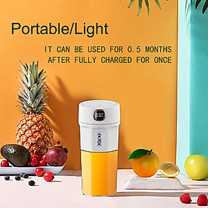 Aldeepo Portable Coffee Grinder and Blender Smoothies with 12Oz BPA Free Personal Travel Cup, Durable Stainless Steel Mix Blender with Metal Coffee Filter, USB Rechargeable(White)