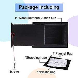 Cuodia Pet Urns Pet Cremation Urn,Dog Urns for Ashes, Cat Urn for Ashes, pet urns for Dogs Ashes Small, Wood Keepsake Memorial Urns. (Black S)