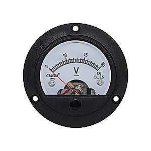 CHHUA Analog Voltmeter DH-52 0-30V DC Volt Meter Gauge Circular Panel Voltage Meter Voltage Tester for Shipping Circuit Testing Mechanical Equipment