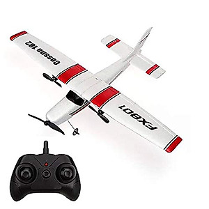 RC Plane Remote Control Airplane - PLRB Toys 2.4Ghz 2 Channels DIY RC Airplane Radio Control Cessna 182 Aircraft EPP Foam Glider Toys (Two Batteries)
