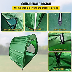 VEVOR Bike Cover Storage Tent, 420D Oxford Fabric Portable for 4 Bikes, Outdoor Waterproof Anti-Dust Bicycle Storage Shed, Heavy Duty for Bikes, Lawn Mower, and Garden Tools, w/ Carry Bag, Green