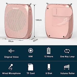 SHIDU Voice Amplifier Teachers,Megaphone Speaker Portable PA System with Microphone Headset(Work of 12hours) Supports MP3 Format Audio for Tour Guides Coaches Yoga Fitness Instructors