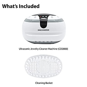 Magnasonic Professional Ultrasonic Jewelry Cleaner Machine for Cleaning Eyeglasses, Watches, Rings, Necklaces, Coins, Razors, Dentures, Combs, Tools, Parts, Instruments (CD2800)