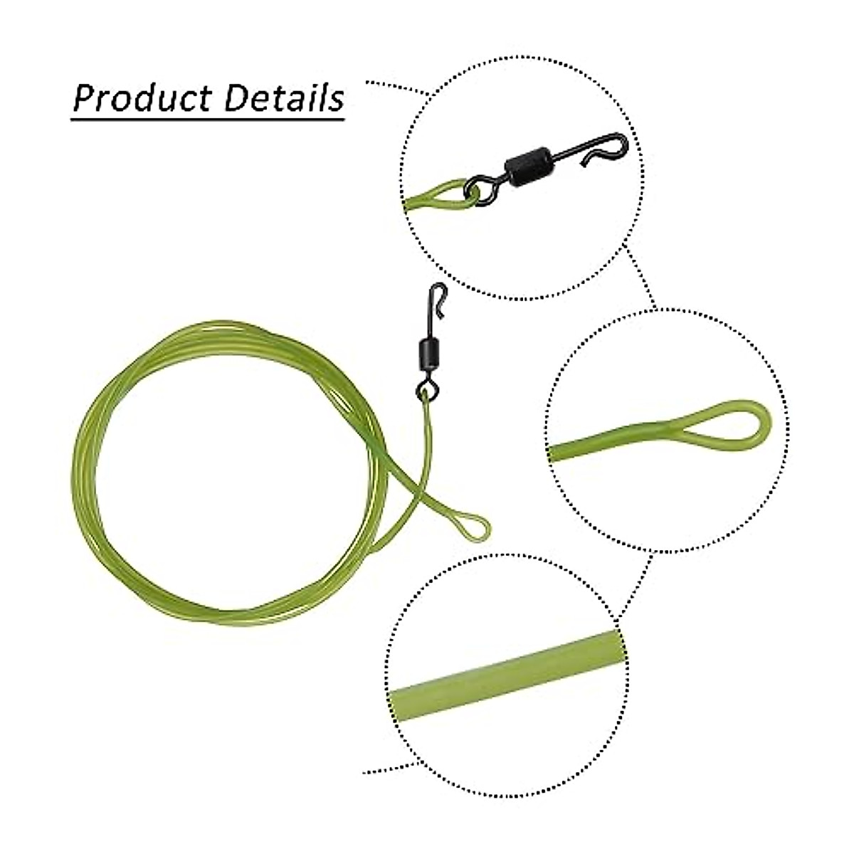 Gnuicyc Pack of 2 Fluorocarbon Tapered Leader 3.3FT 40LBS Strong Fly Line with Fast Change Swivel