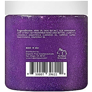 Lavender Oil Body Scrub Exfoliator with Shea Butter and Grapefruit Oil by Majestic Pure - Exfoliate & Moisturize Skin, Fights Acne - 10 oz