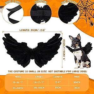 Vicenpal 2 Pcs Dog Devil Costume Halloween Pet Costume Devil Angel Black Wing Horn Headband for Middle Dog Cosplay Party Decoration Funny Gift Cute Pet Dress up Accessories