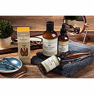 Brisk Beard Grooming Oil Liquid, Citrus for Beard Hair, 1.7 Oz