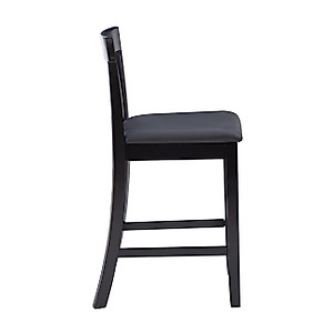 Linon Torino Collection Craftsman Counter Stool, 17.25"W x 19.5"D x 37"H, Black