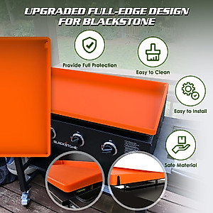 Silicone Griddle Cover for Blackstone Grill 28 Inch,Full-Edge Protective Blackstone Cover, Heavy Duty Food Grade Silicone Mat,All Season Griddle Accessories(Orange)