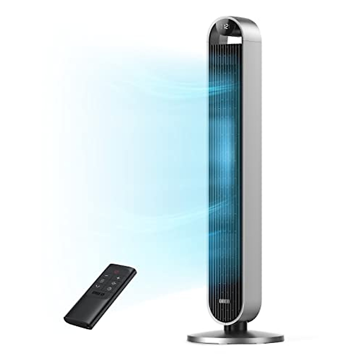 Dreo Pilot Max 120° Oscillating Tower Fan, 42 Inch Bladeless Fan & Tower Fan with Remote, 42 Inch Oscillating Bladeless Fan with 6 Speeds, 3 Modes, LED Display, Quiet Indoor Standing Fans