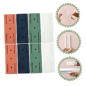 SECFOU 32 pcs Power Strip Holder Hanging Power Strip Rack Plug-in Socket Fixer Wall Cable Management pedidos Under Desk Power Strip Flat Bracket Power Strip Mount Router Plastic Adhesive