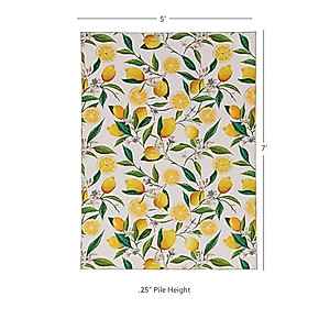 Linon The Anywhere Washable Rug Wesley Ivory/Yellow 5' X 7' Area Rug