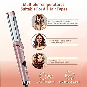 TOP4EVER Pro 2-in-1 Airflow Styler: Curling Wand & Flat Iron Hair Straightener | 360° Cool Air Vents for Curls & Waves | Ionic Ceramic Technology | 5 Adjustable Temps, Dual Voltage