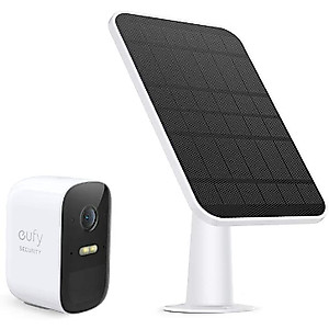 eufy Security eufyCam 2C Wireless Home Security Add-on Camera & Certified eufyCam Solar Panel Bundle, 1080p HD, No Monthly Fee, Continuous Power Supply, 2.6W Solar Panel