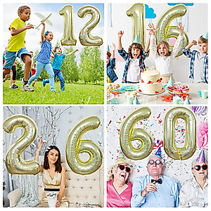 YFHVJTKO 40 Inch Number 26 Foil Balloons 26 Celebration Decorations for Happy 26th Birthday Party Wedding Bridal Shower Engagement Photo Shoot Anniversary Decoration, Number 26 Champagne Gold Balloon
