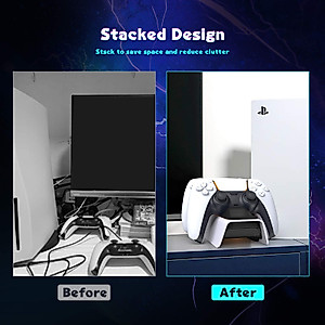 A-VIDET Upgraded PS5 Controller Charger, PS5 Controller Charger Compatible Playstation 5 Charging Station Dock with LED Indicator, Safety Chip Protection, Dual USB Fast Charging