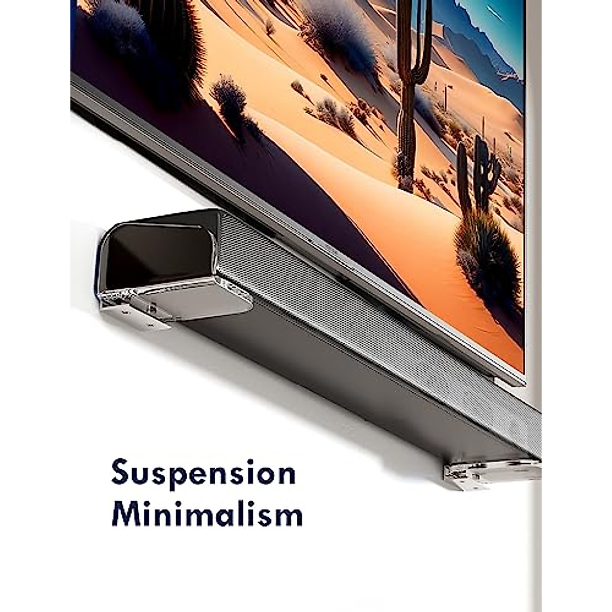 AFOOYO Universal Soundbar Acrylic Mount Shelf Sound Bar Mounts Speaker Wall Mount Compatible with Samsung,Sony,LG,Vizio,Bose,Polk,Sonos,Onn,Roku,TCL, JBL More - Under TV, up to 33 LBS（Transparent）