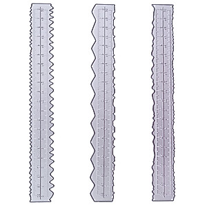 JHGCVX 3 Pieces 8.4 Inches Metal Irregular Edges Ruler Deckle Edges Ruler Measuring Embossing Cutting Dies Paper Tearing Ruler for Card Making Scrapbooking Craft Decor School Office DIY Tools