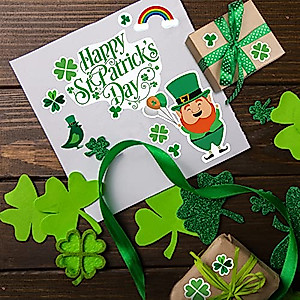 16 Sheets St.Patrick's Day Stickers for Kids, Shamrock Stickers for Envelopes Cards Craft Scrapbooking Decorative, St Patricks Day Parties Favors Decorations Gift Supplies for Toddlers and Adults