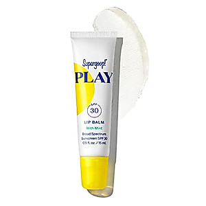 Supergoop! PLAY Lip Balm SPF 30 with Mint, 0.5 fl oz - Reef-Friendly, Broad Spectrum SPF Lip Balm with Hydrating Honey, Shea Butter & Sunflower Seed Oil - Clean Ingredients - Great for Active Days