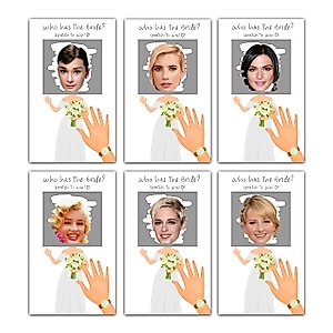 Bridal Shower Games - Who Has The Bride Scratch Off Celebrity Cards - Bachelorette Party Game Favor Decor- Wedding Party/Engagement Party Idea Activity - 36 Mini Size Cards(02)