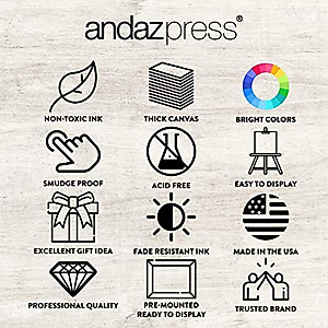 Andaz Press Custom Large Wedding Canvas Guestbook Alternative, 16 x 20 Inches, Rustic Wood Monogram, Horizontal Personalized Sign Our Canvas, Welcome Sign for Fall, Rustic, Woodland Theme