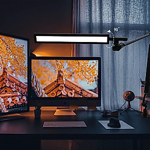 Tedgor LED Desk Lamp, Architect Task Lamp, 12W Eye-Caring Metal Swing Arm Dimmable Drafting Table Lamp with Clamp,Touch Control Desk Lamp, Study Reading Work Office Workbench