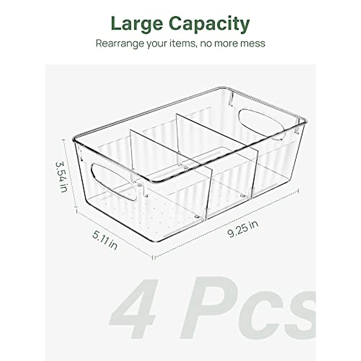 Kootek 16 Pcs Desk Drawer Organizer and 4 Pack Refrigerator Organizer Bins