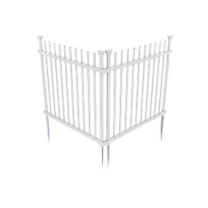 41in H x 44in W (2 Panels) No Dig Zippity Burbank Fence Panel Kit, No Dig Fence Panels, White Vinyl Fences for Yard, Temporary Fence for Backyard, White Picket Fence Garden Border, DIY Fence ZP19057
