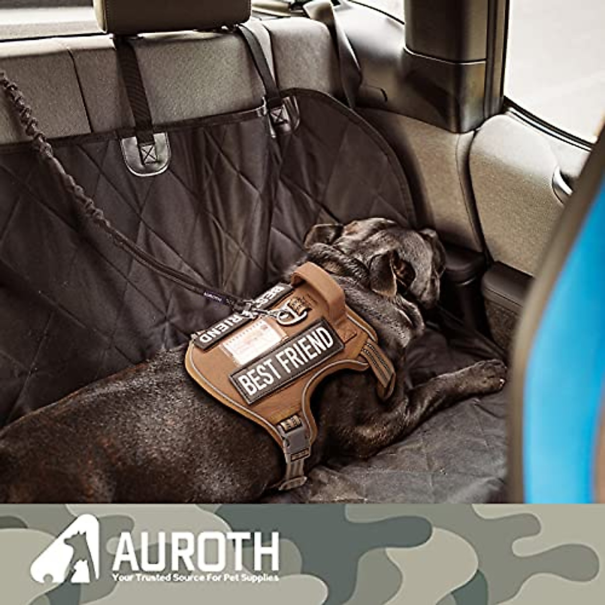 AUROTH Dog Leash Large Dogs, Heavy Duty Dog Leash Bungee, No Pull Dog Leash for Shock Absorption, Black Dog Training Leashes for Medium Large Breed Dogs 6FT, 2 Padded Handles