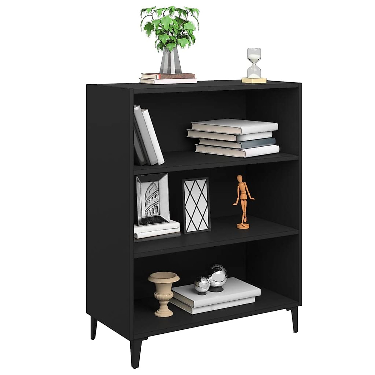 TIFITGO Asomie Sideboard Black 27.4"x12.8"x35.4" Engineered Wood Home Furniture Cabinets Fashion Kitchen Indoor Storage Buffets Sideboards Storage Cabinet US Stock Fast Shipment Black