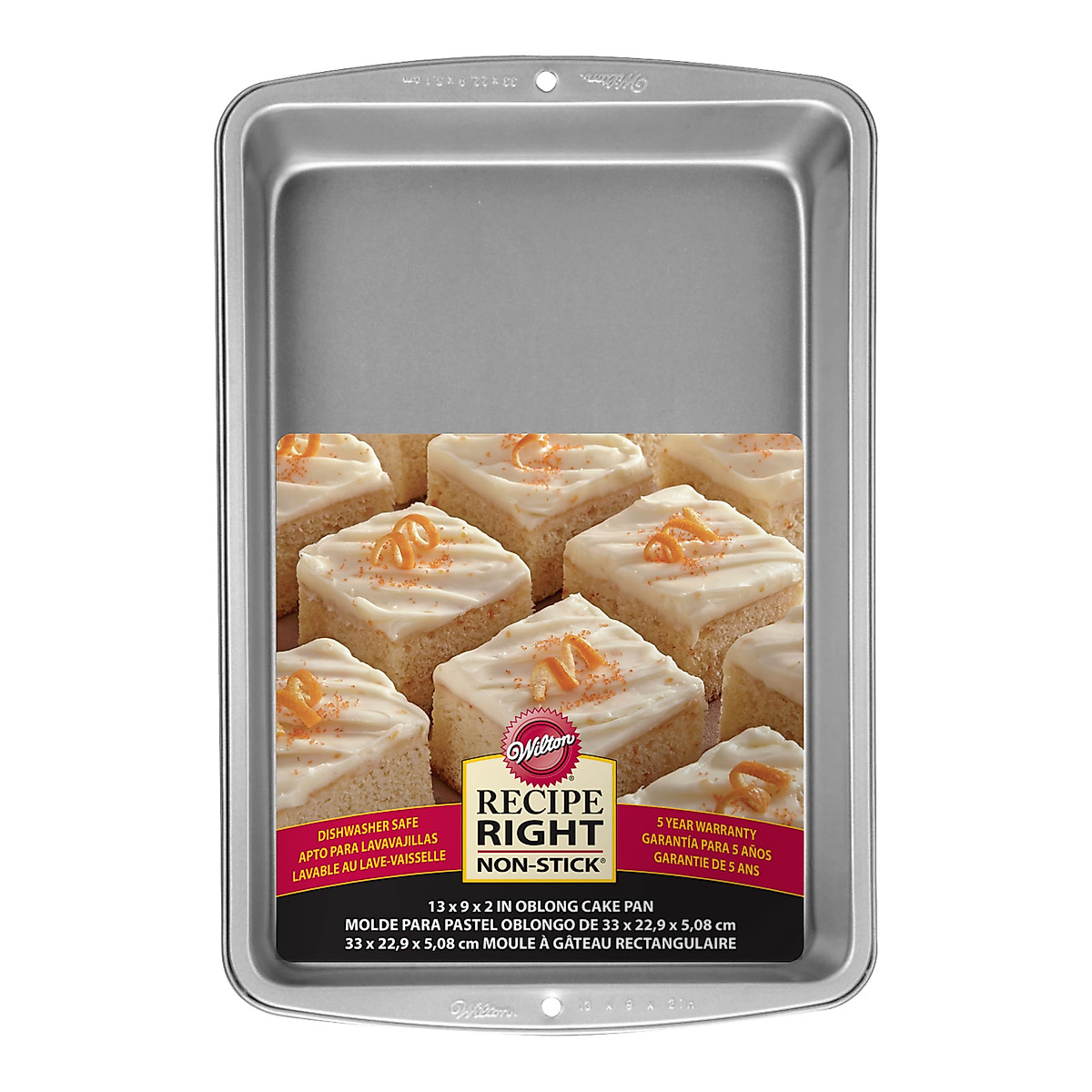Wilton Recipe Right Non-Stick 9 x 13-Inch Oblong Cake Pans, Set of 2, Steel Cake Pans