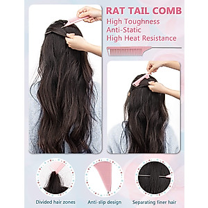 FILOVEMODA Hair Styling Kit: Tail Braiding Tool, 4 French Braid Loops, 100 Clear Mini Elastics, 10 Elastic Hair Ties