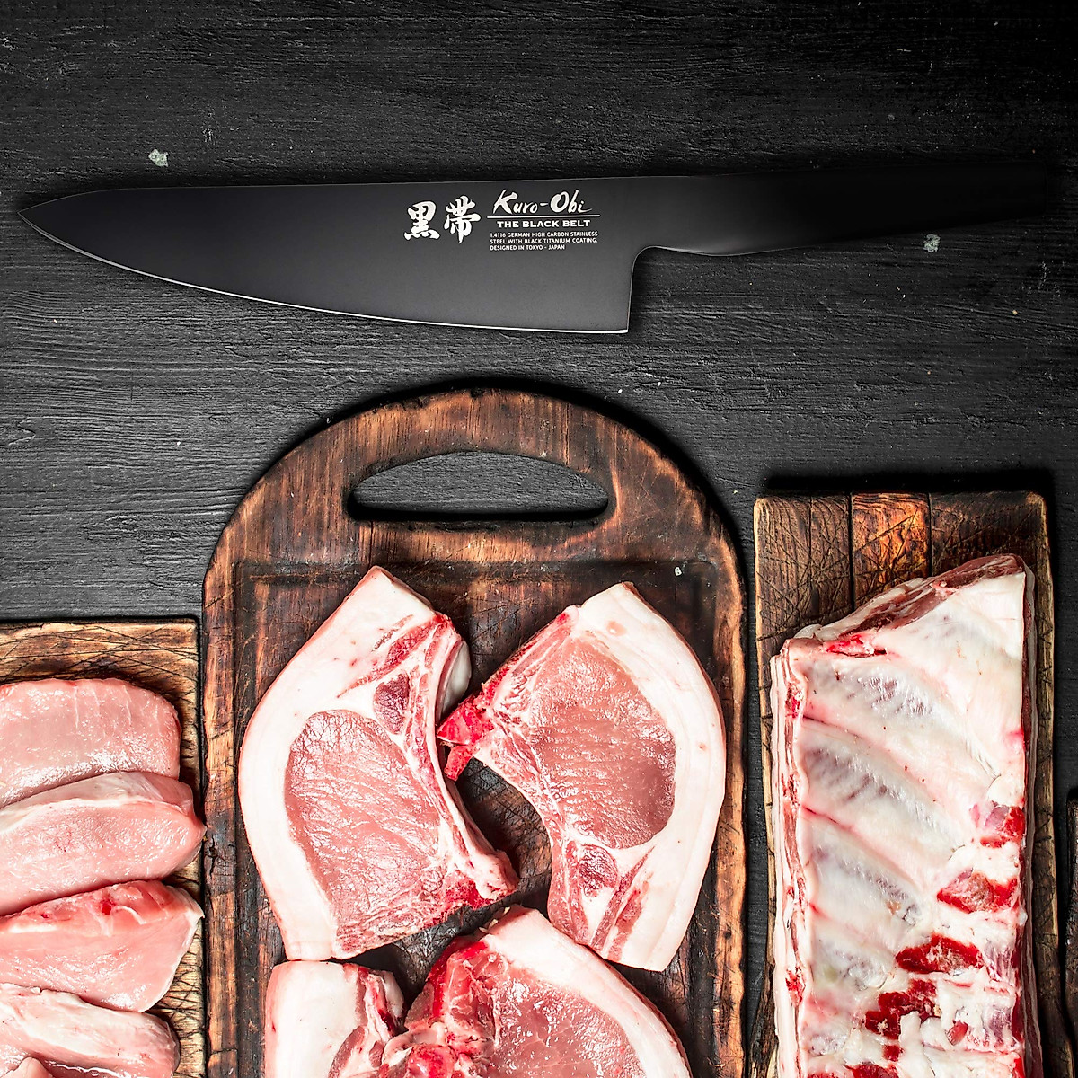 PERFIN Titanium Coated Stylish 8 Inch Chef Knife Made from German High Carbon Stainless Steel for Kitchen and Cooking Needs Lightweight Hygienic