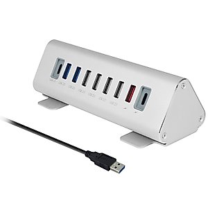 Macally Aluminum 4-Port USB 3.0 Hub with SuperSpeed USB 3.0 Ports and Backwards Compatible with USB 2.0 for Apple Macbook Pro / Air, Mac OS X, Microsoft Surface, ChromeBook, Mac OS X & Windows PC (U3HUBA)
