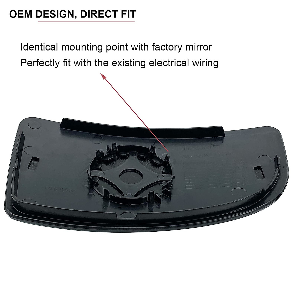 New Driver Side Lower Mirror Glass Replacement for 2015 2016 2017 Ford Transit T150 T250 T350 - Left Pass Convex Lower Mirror Glass with Rear Holder, Replace BK3Z17K707A