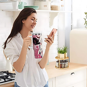 ARGTILDN 30 oz Tumbler Cow Flowers Abstract Insulated Travel Mug with Handle and Straw Lid Stainless Steel Vacuum Coffee Cup Tea Beverage Container Water Bottles for Car Sports office