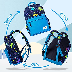 Lounwee Kids Backpack for Boys Girls: Cute Waterproof Dinosaur Toddler Bookbag for Preschool Kindergarten Daycare