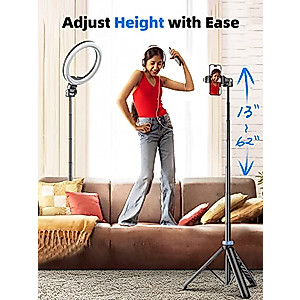 [Newest] 62" Selfie Stick Tripod with Remote - Kaiess Tripod for iPhone, High Strength Legs & Extendable Tube Tripod Stand, Fit for iPhone 14 Pro Max/14 Pro/13 Pro Max/Samsung S22/Camera/GoPro