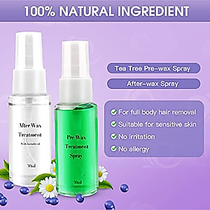 Waxing Kit for Women Men - XUISUOZ Digital Wax Warmer for Hair Removal with 5 Pack Hard Wax Beans and 20 Applicators, Waxing Kit for Legs, Face, Underarm, Bikini, Sensitive Skin