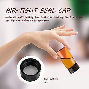 Cositina 20ml Amber Glass Sample Vials with Screw Cap,Empty Refillable Travel Glass Liquid Sampling Lab Storage Vials for Essential Oils,Perfumes, Lab Chemicals-Pack of 30