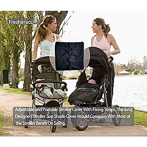 Stroller Sun Shade Cover, Mesh Universal Adjustable UV Sun Sleep Shade for Baby Stollers, Blackout Stoller Cover, Protect from Rain Wind Snow Dust Insect, Ventilate and Easy to Install (Black)